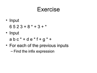 Arithmetic notation conversion infix to1 | PPT