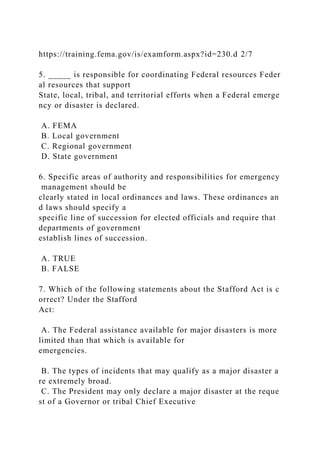 11112016 IS­230.d ­ Fundamentals of Emergency Management F.docx