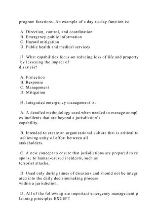 11112016 IS­230.d ­ Fundamentals of Emergency Management F.docx