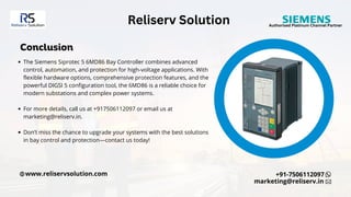 Siemens Siprotec 5 6MD86: The Ultimate Solution for Bay Control and Automation | PPT