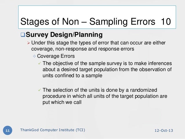 Errors in Statistical Survey