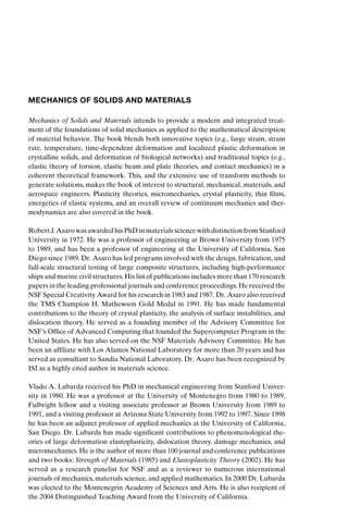 Mechanics Of Solids And Materials Robert Asaro Vlado Lubarda | PDF