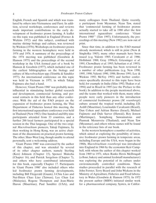 Freshwater Prawn Culture The Farming Of Macrobrachium Rosenbergii ...