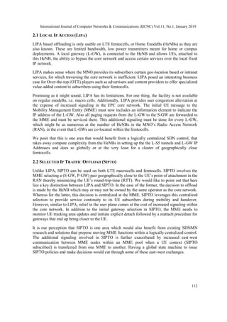 TECHNIQUES FOR OFFLOADING LTE EVOLVED PACKET CORE TRAFFIC USING OPENFLOW: A COMPARATIVE SURVEY ...