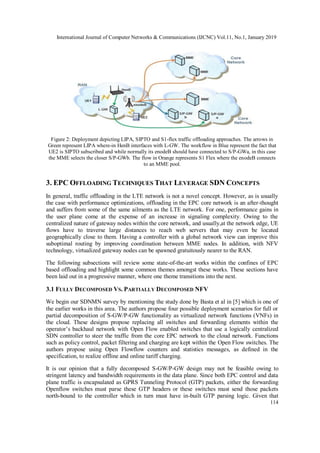 TECHNIQUES FOR OFFLOADING LTE EVOLVED PACKET CORE TRAFFIC USING OPENFLOW: A COMPARATIVE SURVEY ...
