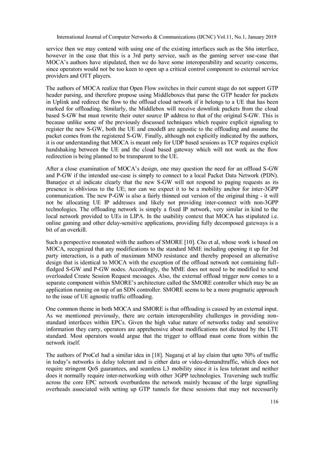 TECHNIQUES FOR OFFLOADING LTE EVOLVED PACKET CORE TRAFFIC USING OPENFLOW: A COMPARATIVE SURVEY ...