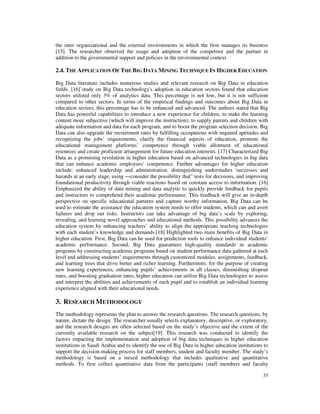 DEVELOPING AN INTEGRATED FRAMEWORK TO UTILIZE BIG DATA FOR HIGHER ...