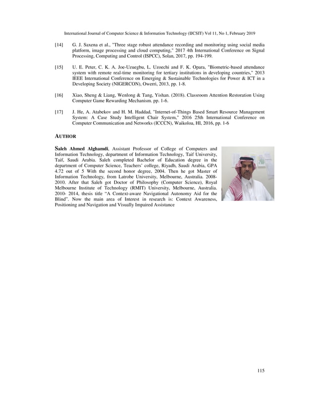 MONITORING STUDENT ATTENDANCE USING A SMART SYSTEM AT TAIF UNIVERSITY | PDF | Educational ...
