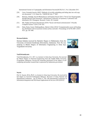 INFORMATION HIDING IN CSS: A SECURE SCHEME TEXT-STEGANOGRAPHY USING PUBLIC KEY CRYPTOSYSTEM | PDF