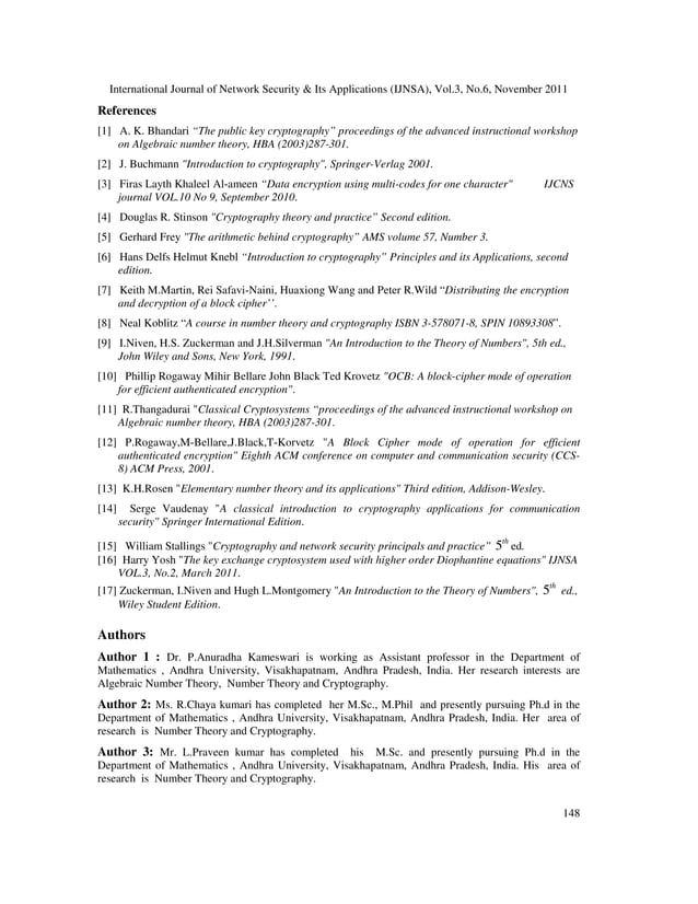 Scheme Of Encryption For Block Ciphers And Multi Code Generation Based 9181