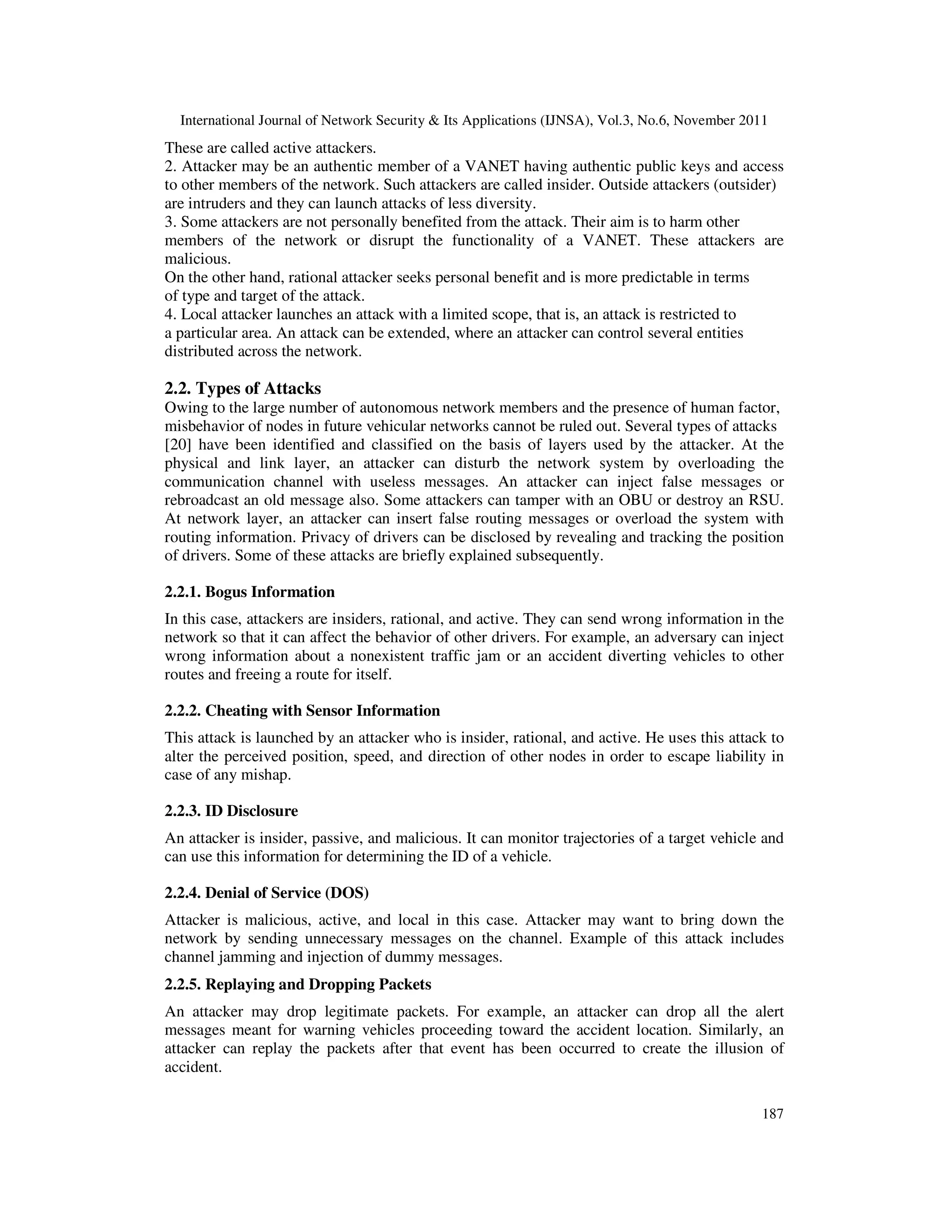 Efficient Detection Of Sybil Attack Based On Cryptography In Vanet Pdf Information And