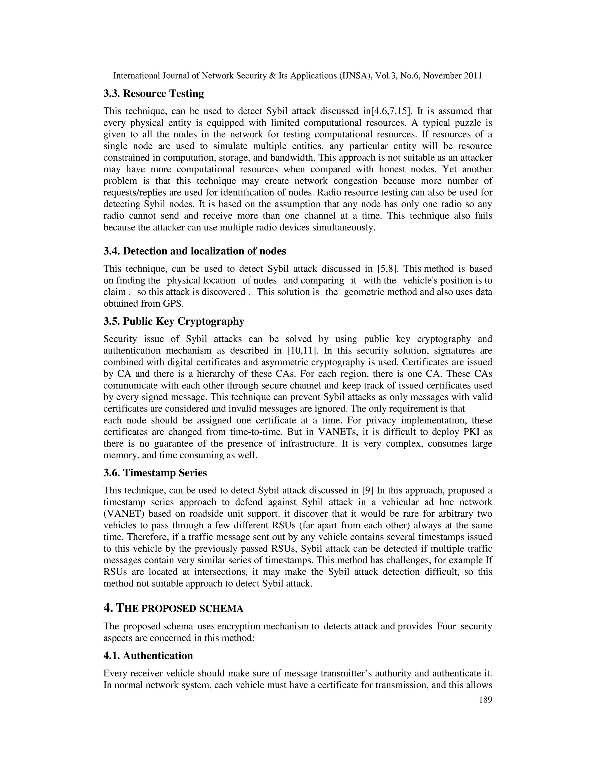 EFFICIENT DETECTION OF SYBIL ATTACK BASED ON CRYPTOGRAPHY IN VANET | PDF