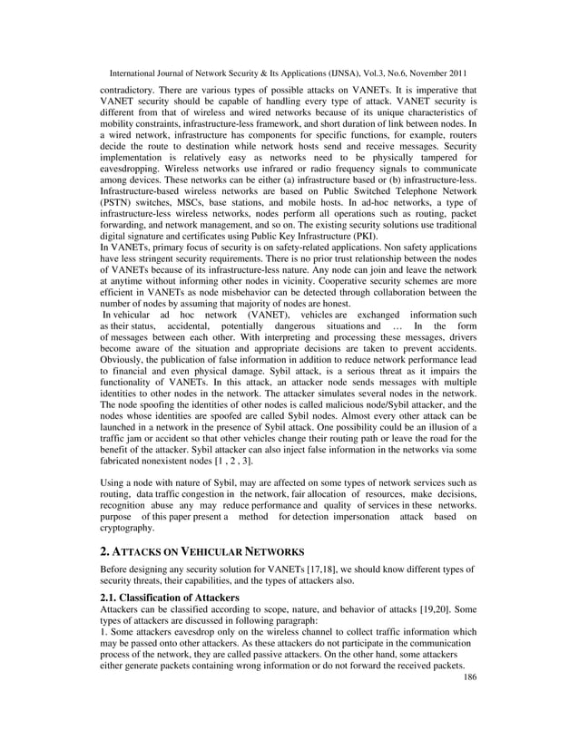 EFFICIENT DETECTION OF SYBIL ATTACK BASED ON CRYPTOGRAPHY IN VANET | PDF | Information and ...