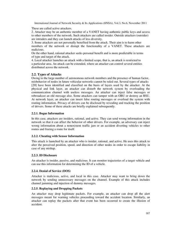 EFFICIENT DETECTION OF SYBIL ATTACK BASED ON CRYPTOGRAPHY IN VANET | PDF | Information and ...