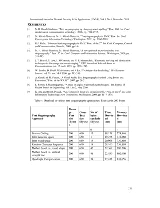 EXPERIMENTING WITH THE NOVEL APPROACHES IN TEXT STEGANOGRAPHY | PDF