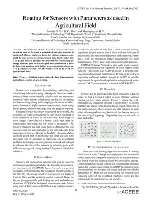 Routing for Sensors with Parameters as used in Agricultural Field | PDF