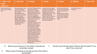 11 + 12. superbowl advert analysis worksheet | PPT