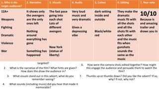 11 + 12. superbowl advert analysis worksheet | PPT