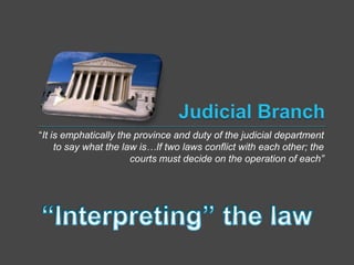The Supreme Court's Role in Interpreting the Constitution and Resolving ...