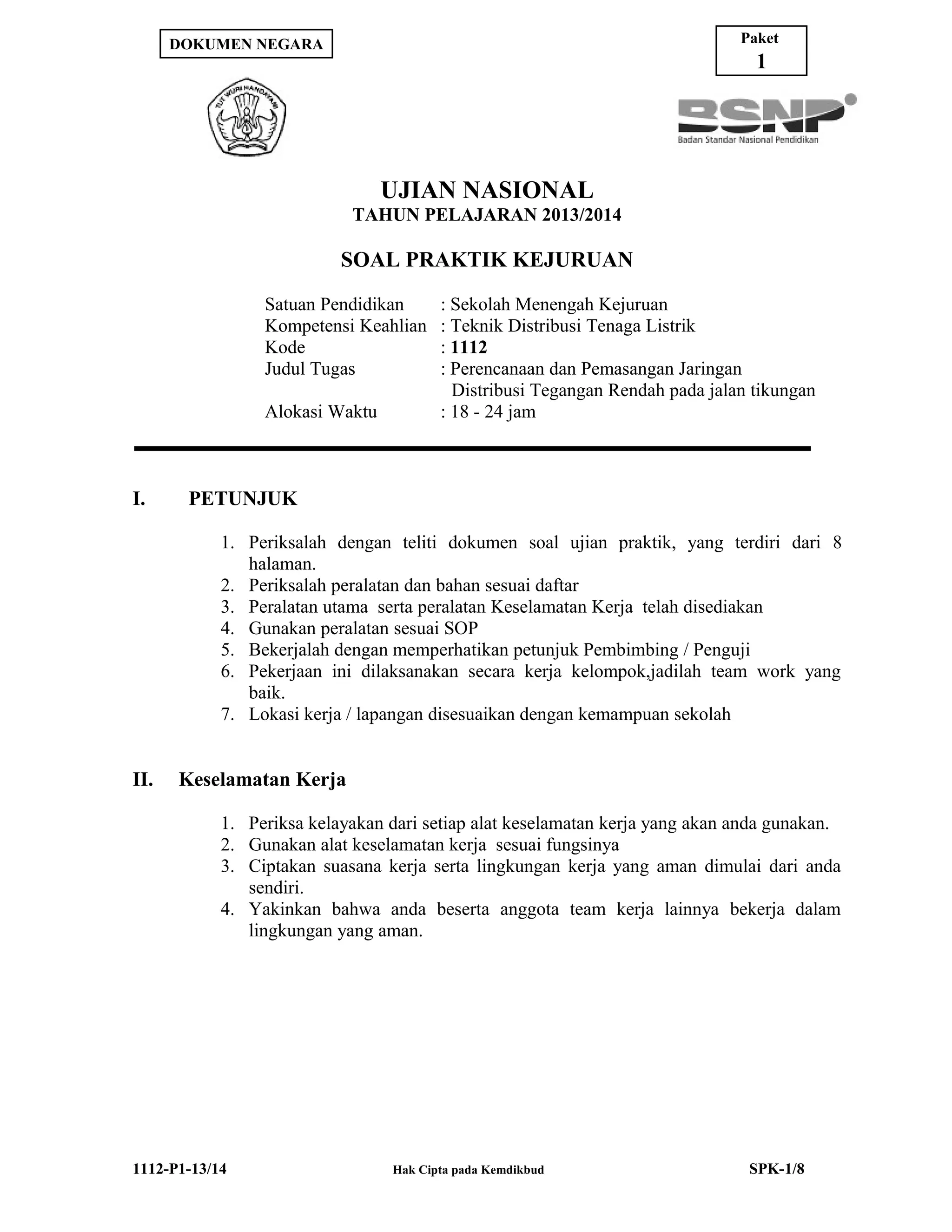 1112 p1-spk-teknik distribusi tenaga listrik | PDF