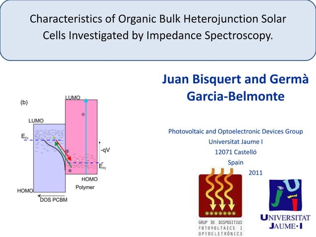Models for organic solar cell and impedance spectroscopy results | PPT