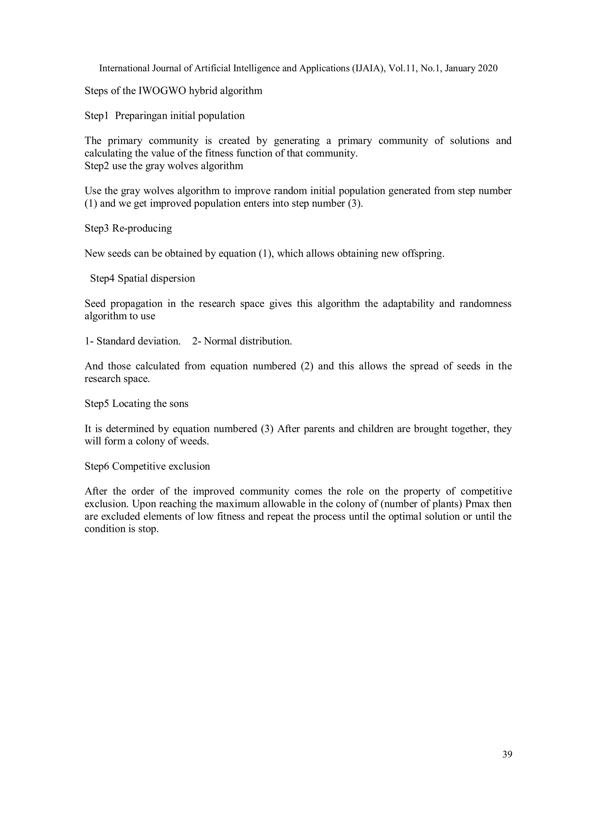 A Hybrid Algorithm Based On Invasive Weed Optimization Algorithm And Grey Wolf Optimization