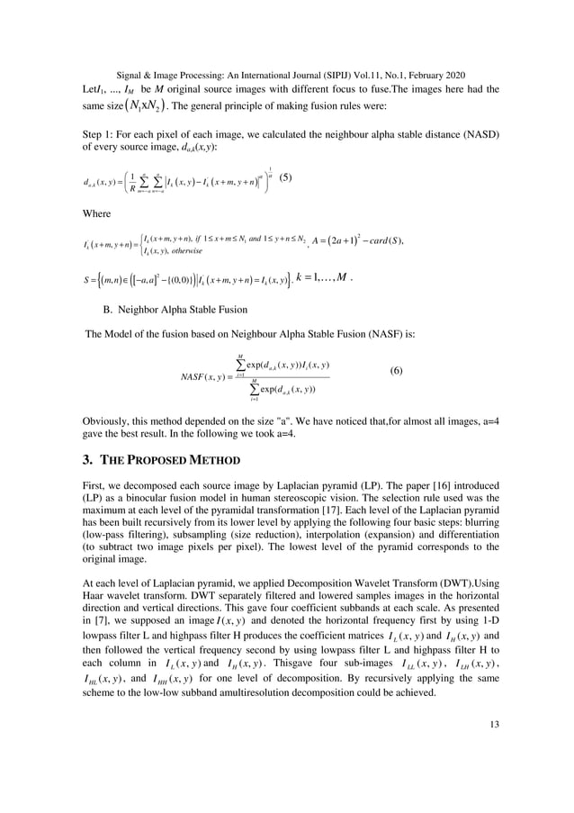 WAVELET DECOMPOSITION AND ALPHA STABLE FUSION | PDF