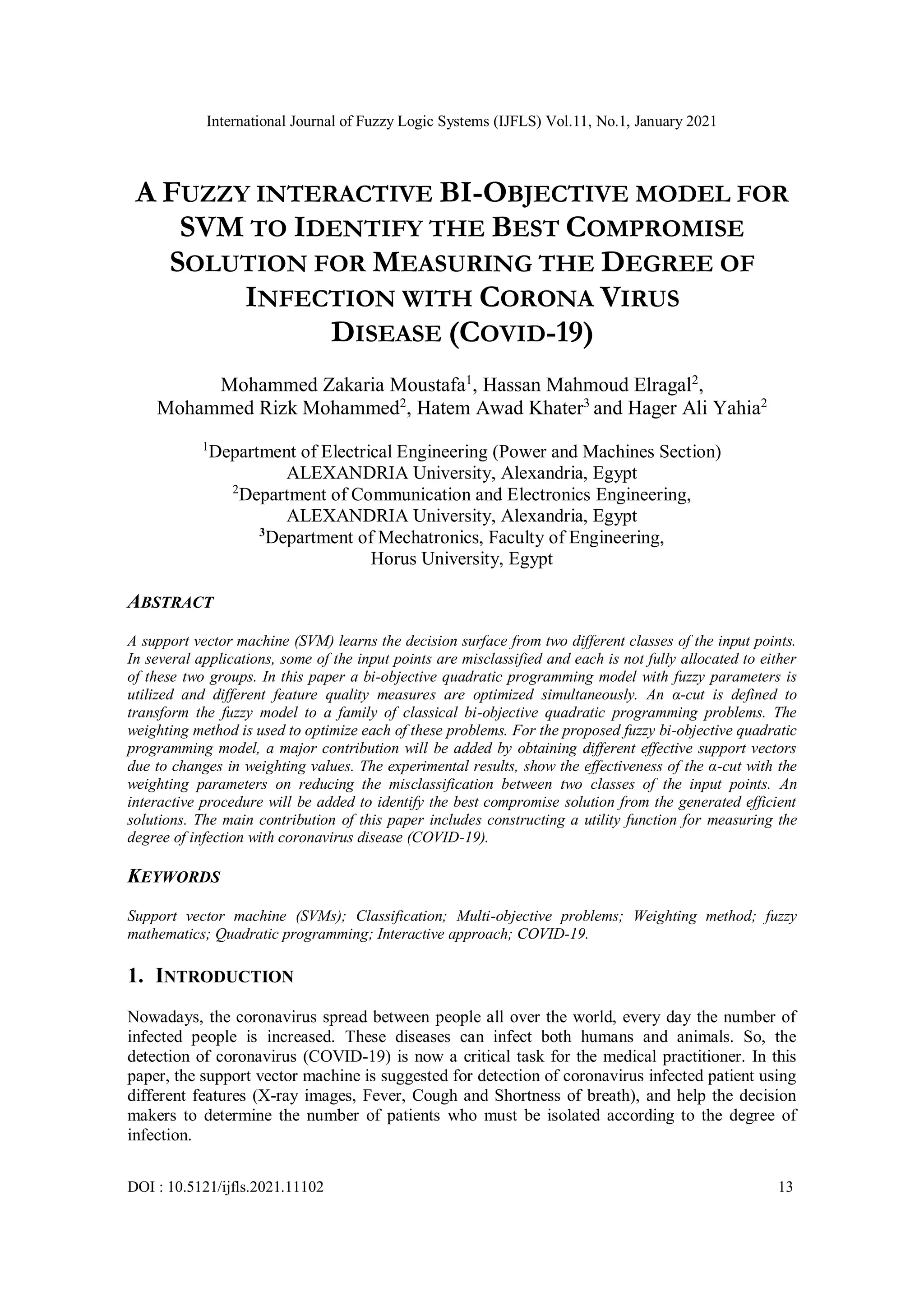 A Fuzzy Interactive Bi Objective Model For Svm To Identify The Best