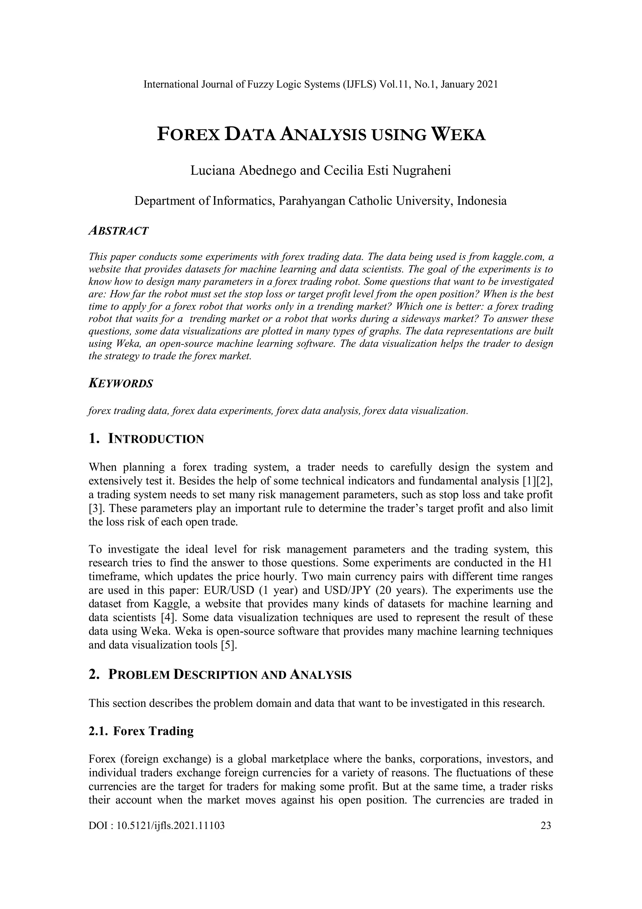 FOREX DATA ANALYSIS USING WEKA | PDF