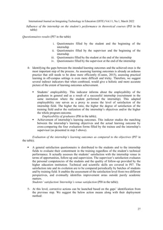 INTERNSHIP ASSESSMENT AND EVALUATION IN HIGHER EDUCATION | PDF