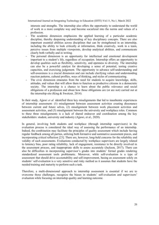 INTERNSHIP ASSESSMENT AND EVALUATION IN HIGHER EDUCATION | PDF