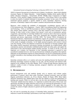 INTERNSHIP ASSESSMENT AND EVALUATION IN HIGHER EDUCATION | PDF