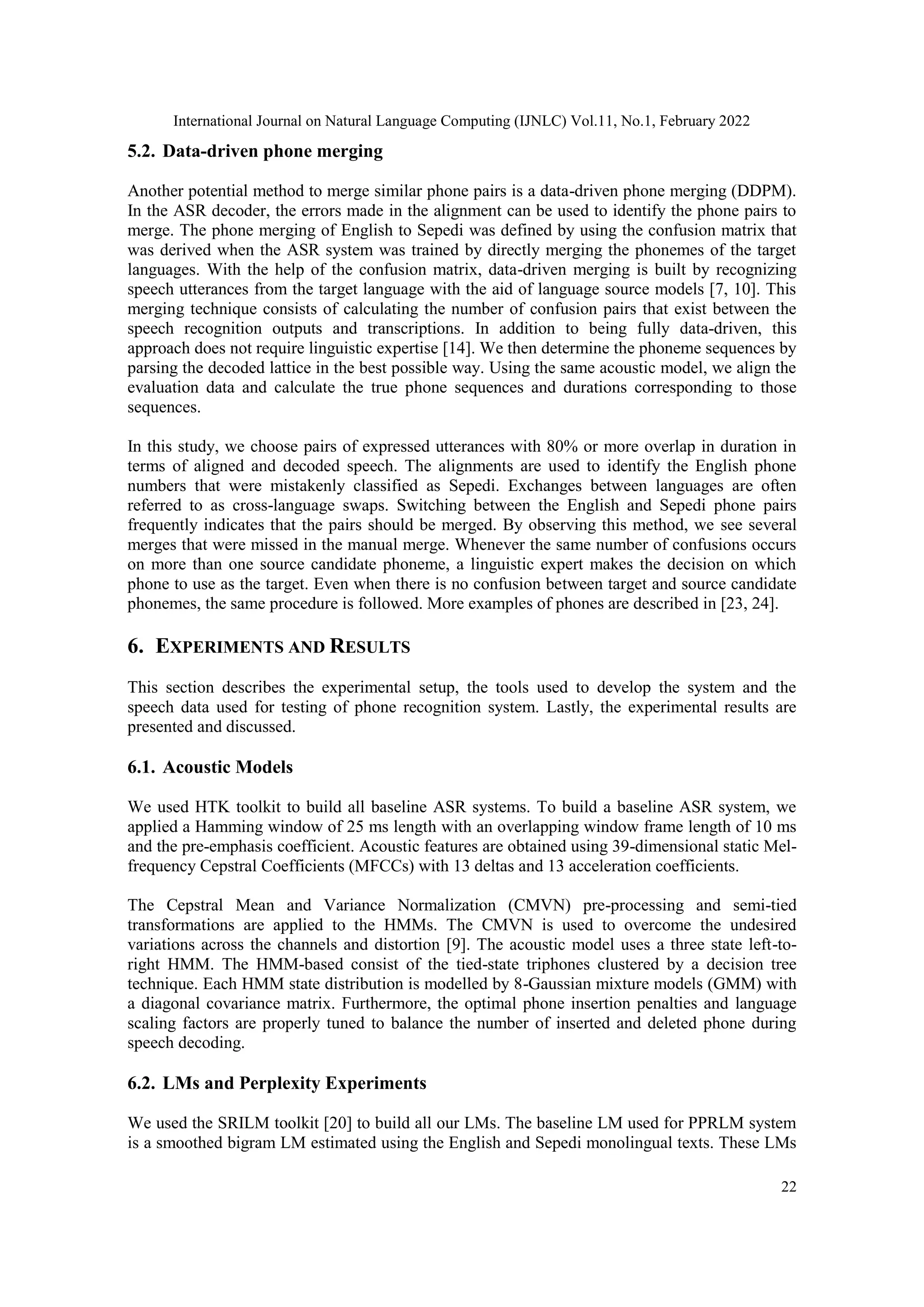 Integration of Phonotactic Features for Language Identification on Code-Switched Speech | PDF