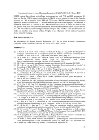 Integration of Phonotactic Features for Language Identification on Code-Switched Speech | PDF