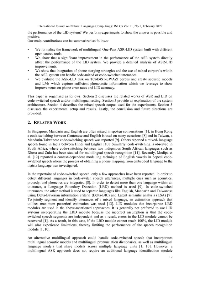 Integration Of Phonotactic Features For Language Identification On Code Switched Speech Pdf 