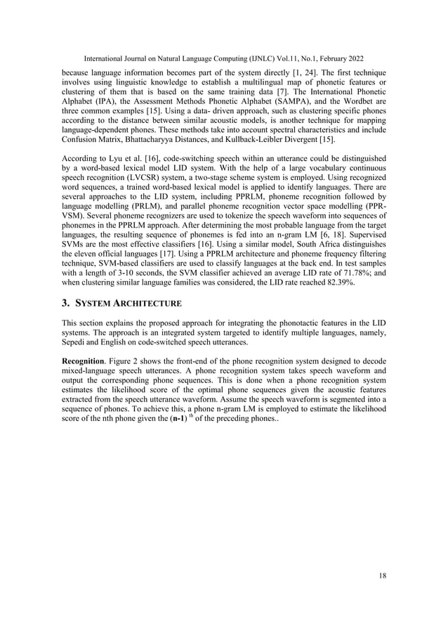Integration of Phonotactic Features for Language Identification on Code-Switched Speech | PDF