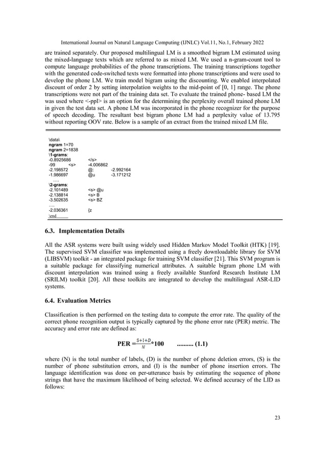 Integration of Phonotactic Features for Language Identification on Code-Switched Speech | PDF