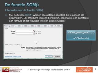 1112 31103 05 functies in ms excel 2010-deel1 | PPT