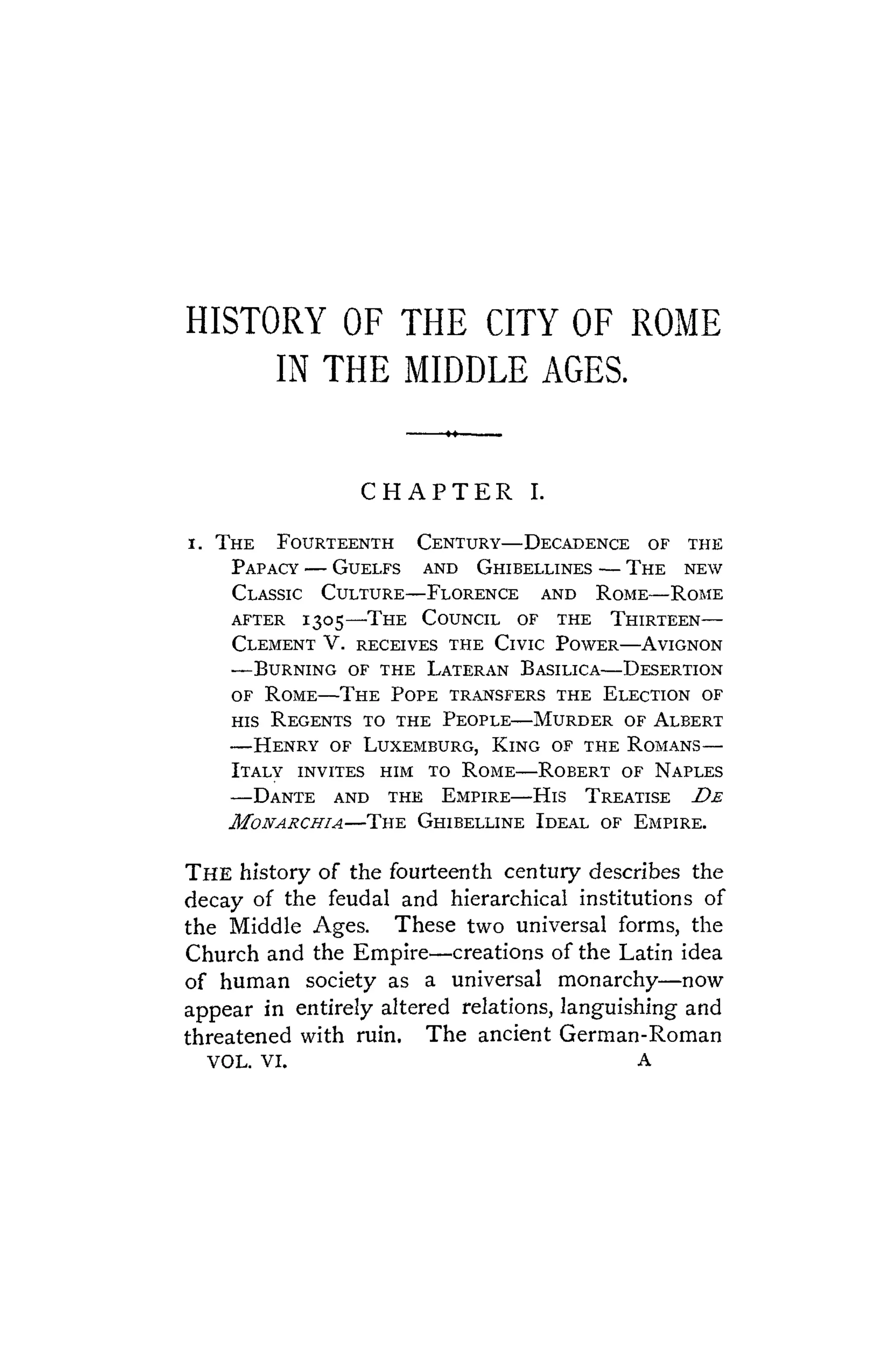 History Of The City Of Rome In The Middle Ages Ferdinand Gregorovius | PDF