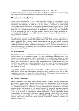 EFFECTS OF SUPERVISORY WRITTEN CORRECTIVE FEEDBACK: A REVIEW TO HIGHLIGHT PAST AND FUTURE ...