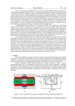 Operational transconductance amplifier-based comparator for high frequency applications using 22 ...