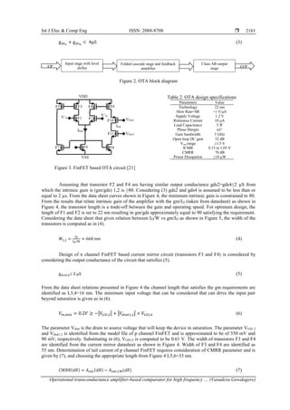 Operational transconductance amplifier-based comparator for high frequency applications using 22 ...