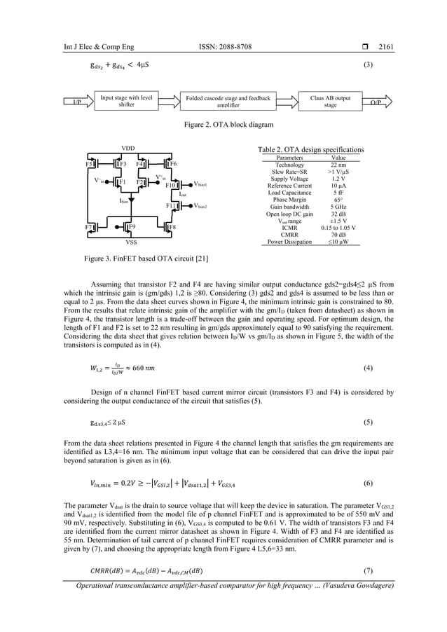 Operational Transconductance Amplifier Based Comparator For High Frequency Applications Using 22