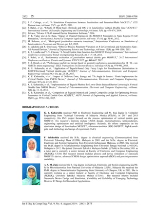Geometric and process design of ultra-thin junctionless double gate vertical MOSFETs | PDF