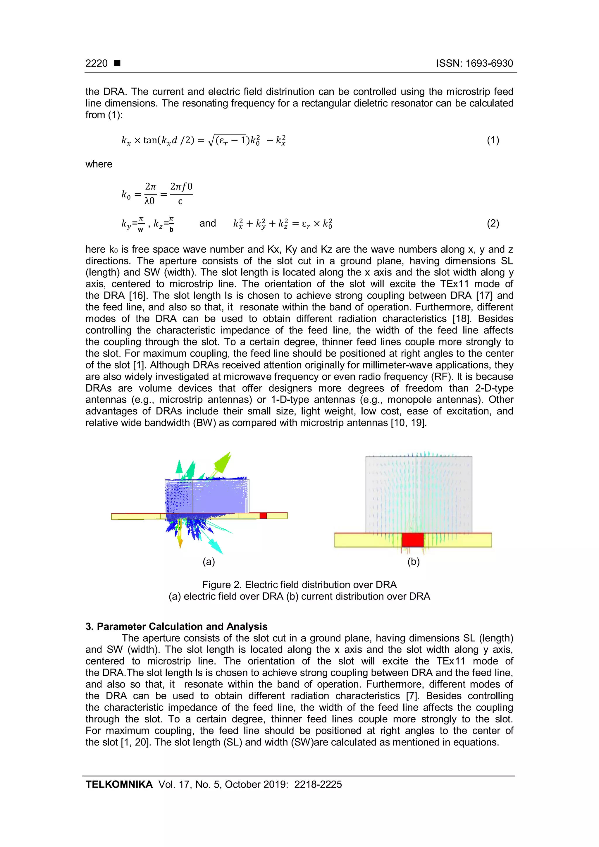 A wideband dielectric resonator antenna with a cross slot aperture for ...