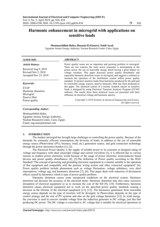 Harmonic enhancement in microgrid with applications on sensitive loads | PDF