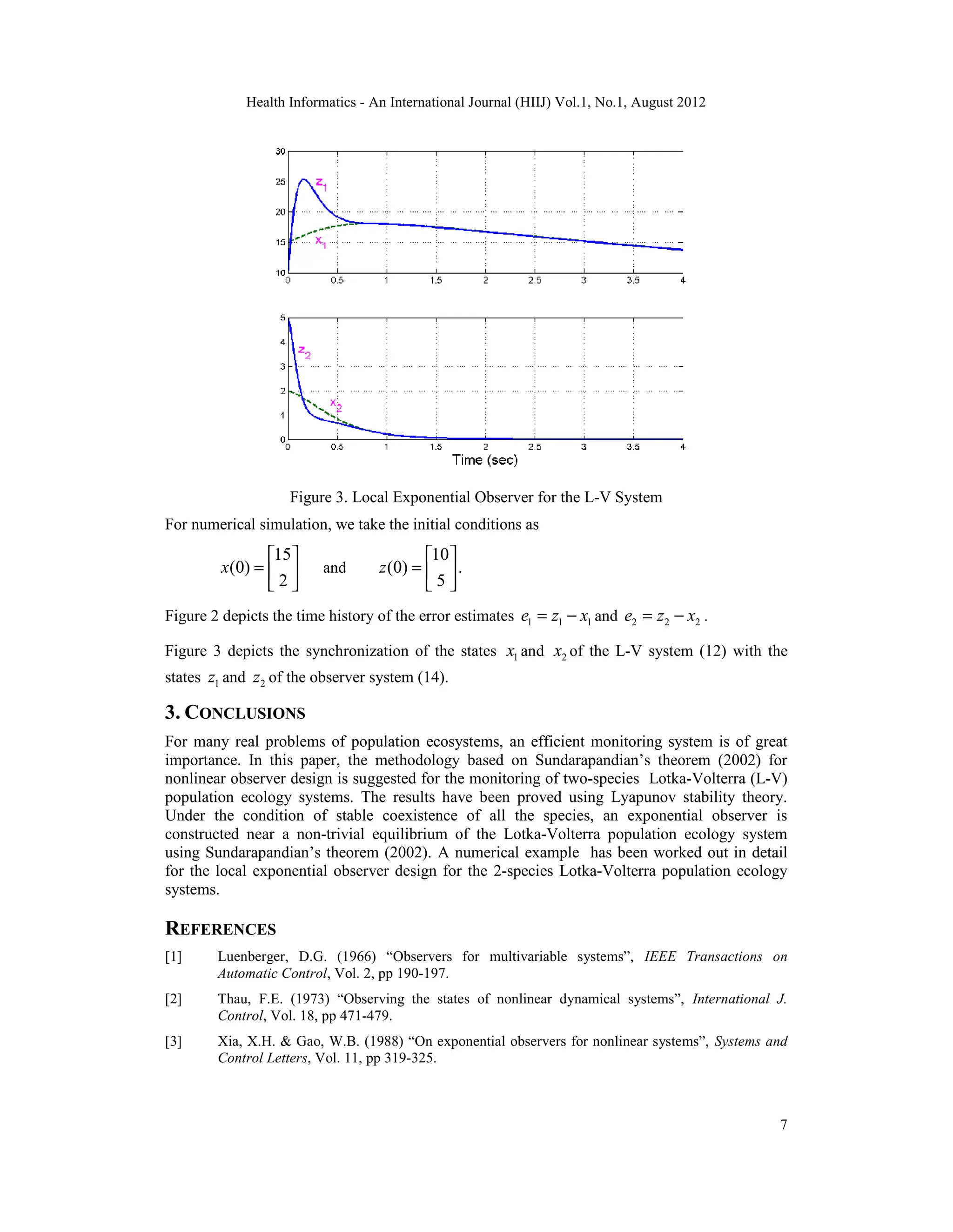 NONLINEAR OBSERVER DESIGN FOR L-V SYSTEM | PDF