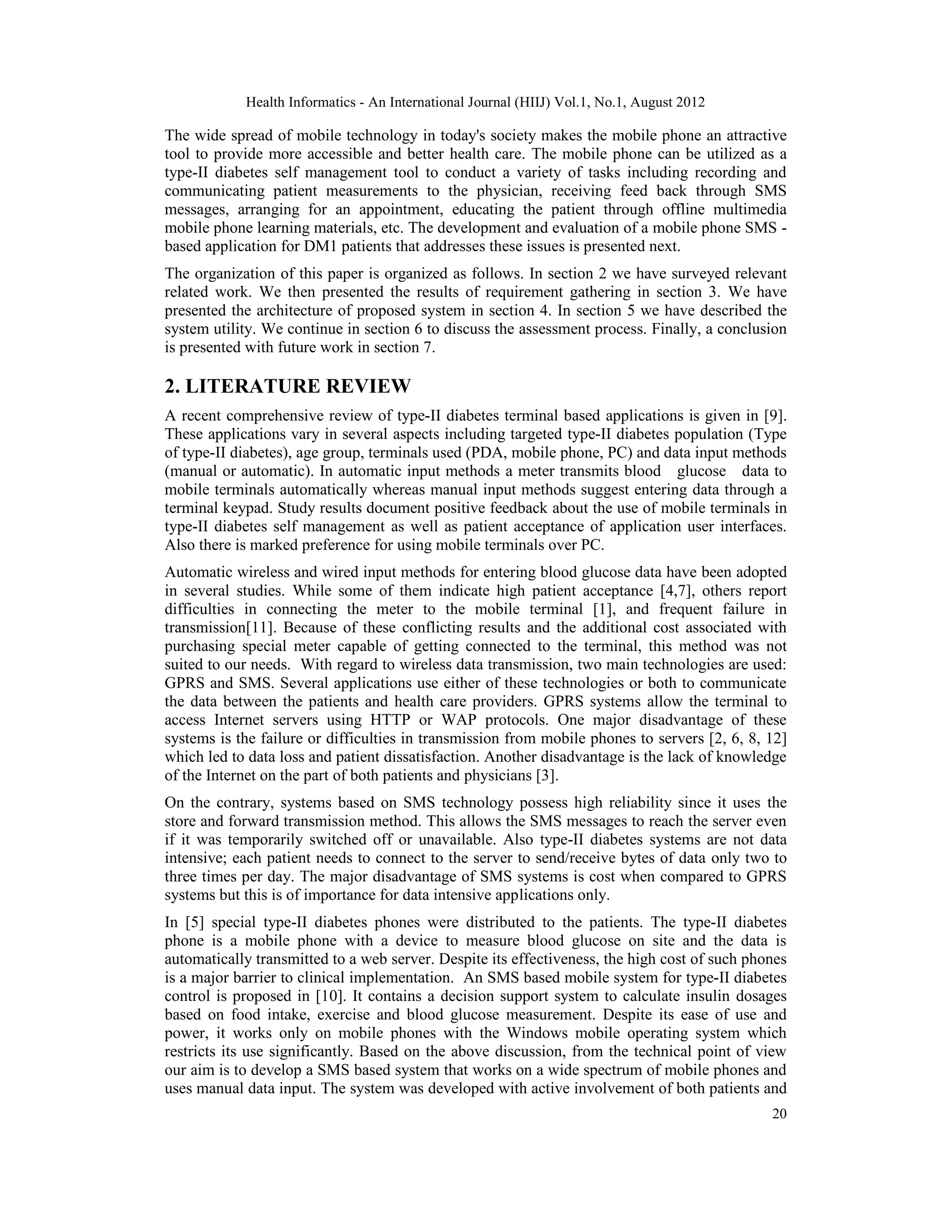 SMS-Based System for Type-II Diabetes (NIDDM) Management | PDF