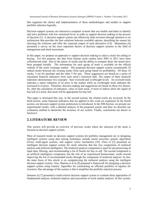 ENHANCED DECISION SUPPORT SYSTEM FOR PORTFOLIO MANAGEMENT USING FINANCIAL INDICATORS | PDF