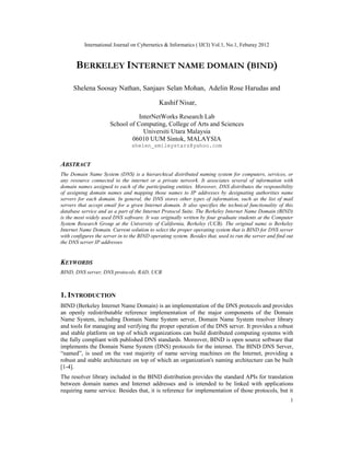 IJCI-BERKELEY INTERNET NAME DOMAIN (BIND) | PDF